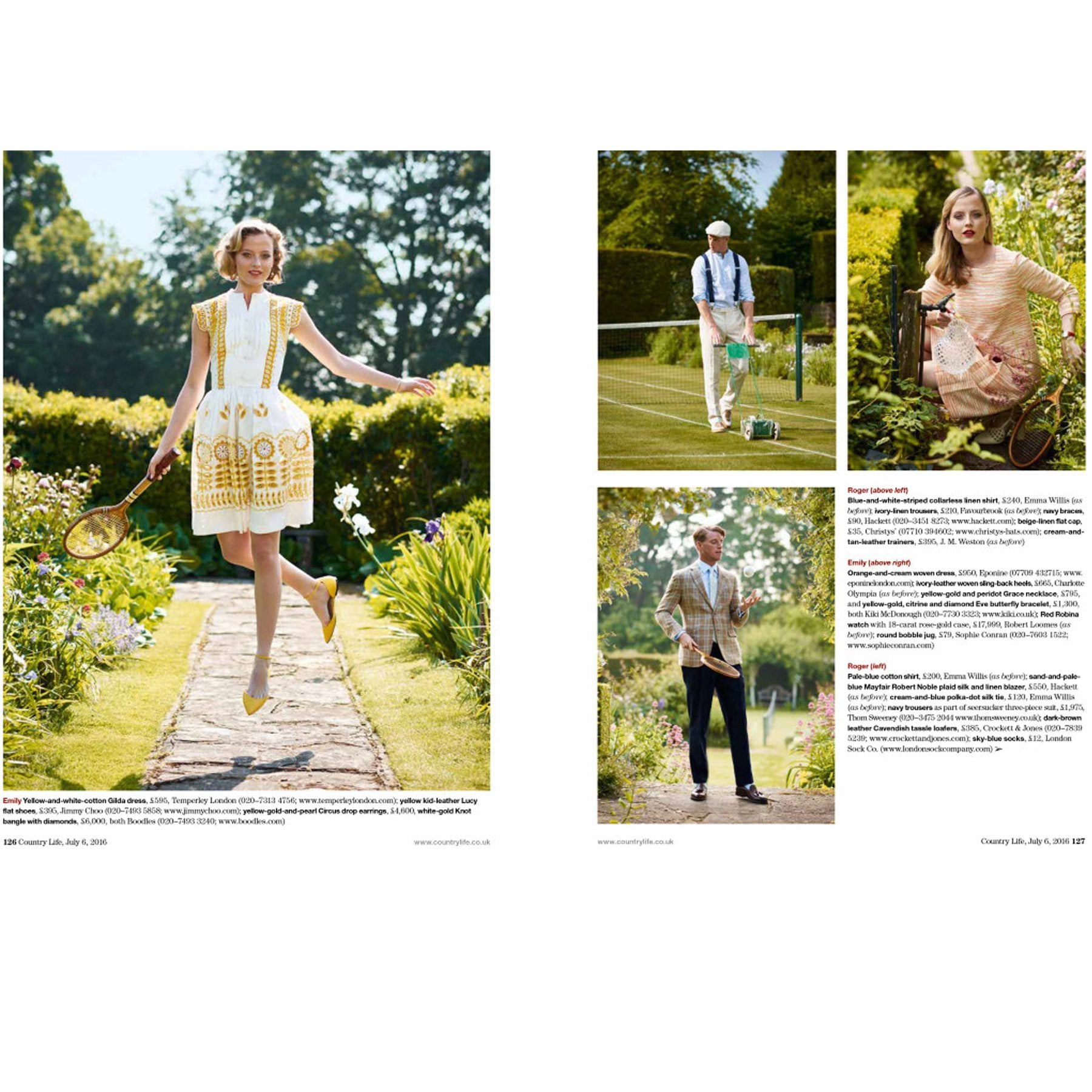 Emma Willis shirts featured in this month’s issue of Country Life’s Th