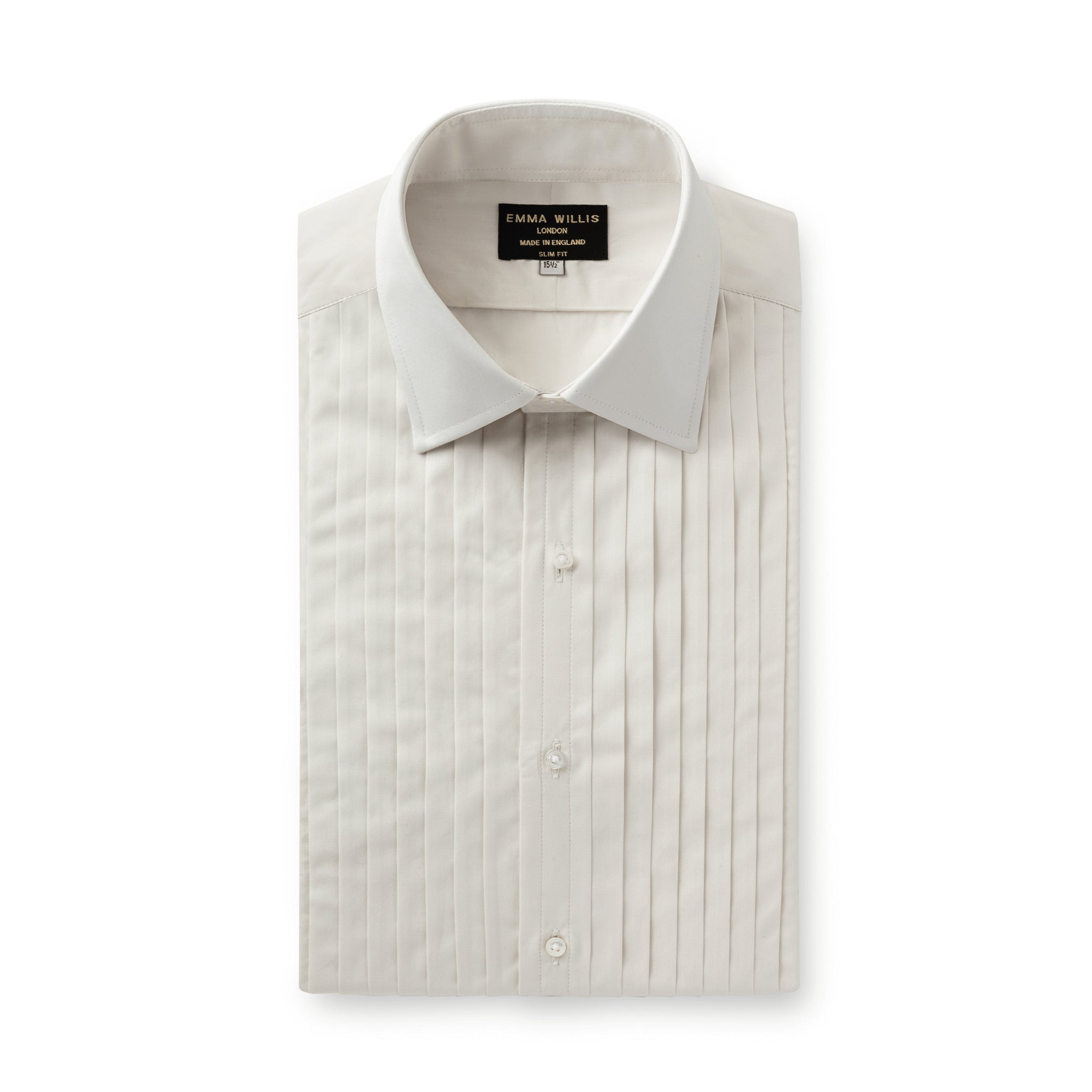 Ivory Soyella Pleated Bib Evening Shirt