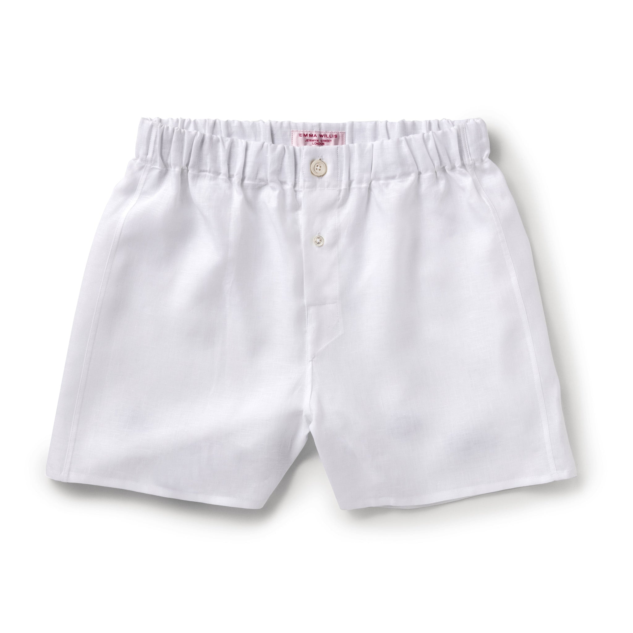 White Linen Boxer Shorts - New